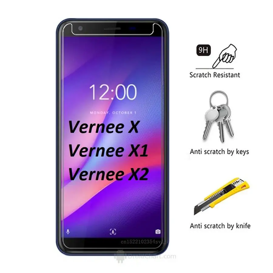 Película de vidro temperado para vernee x thor plus, protetor de tela frontal, filme ...