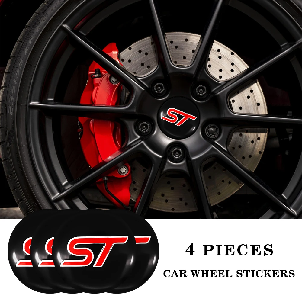 4pcs Car Wheel Center Hub Caps Wheel Rim Badge Covers St Logo For Ford ...