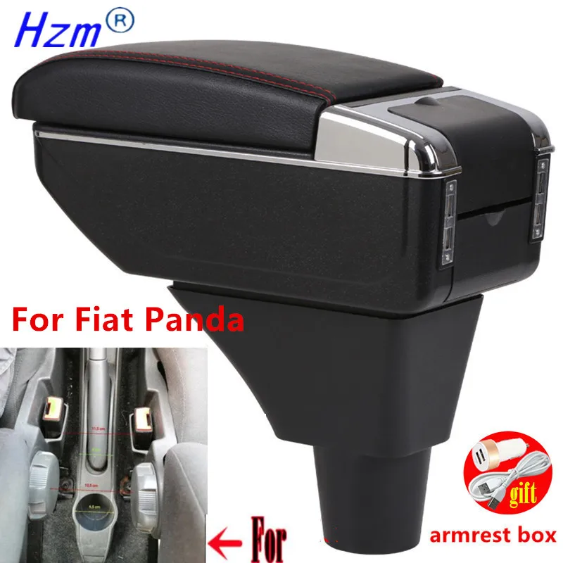 For-Fiat-Panda-armrest-box-USB-FIAT-PANDA-II-armrest-box-cup-holder ...