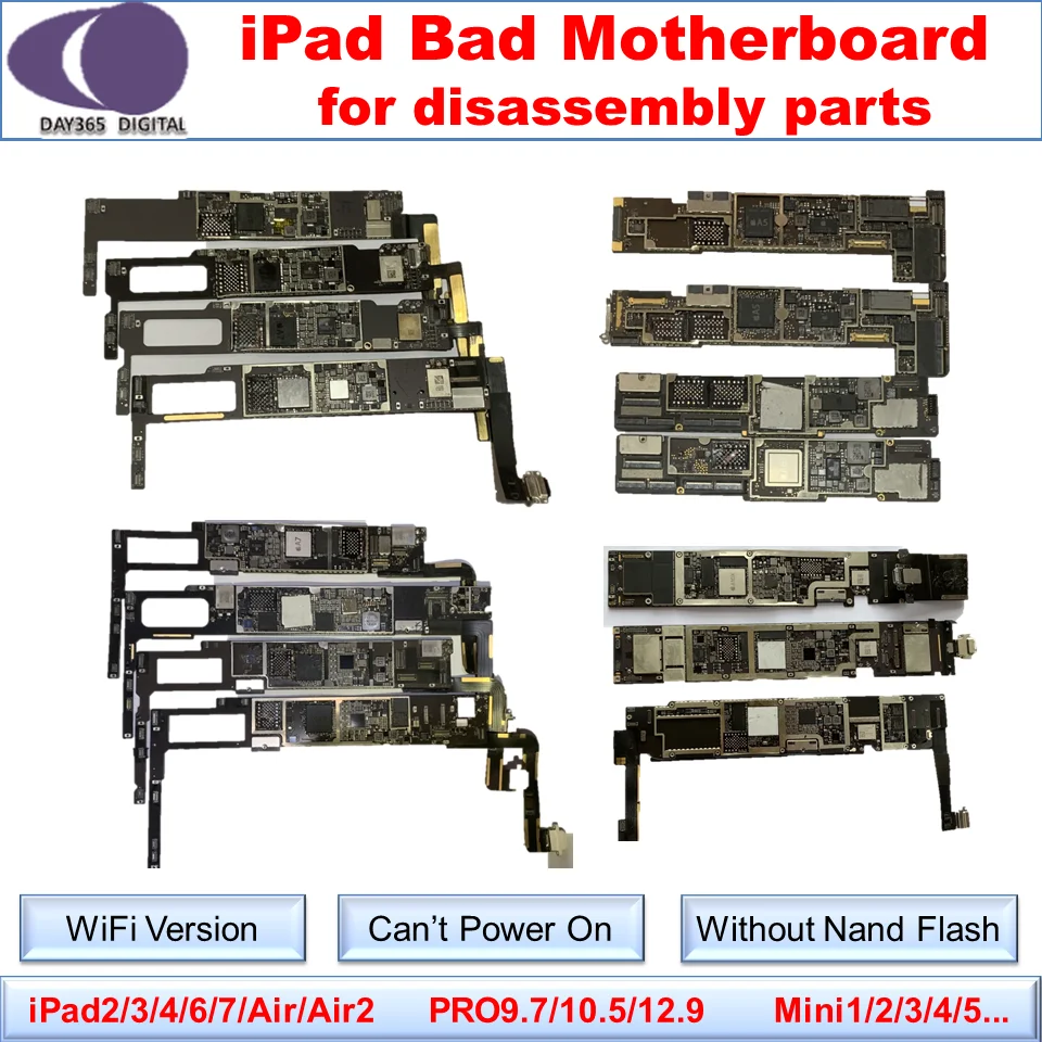 Bad Motherboard For ipad 2 3 4 5 6 7 air 2 mini 1 2 3 4 5 PRO 9.7 10.5 ...