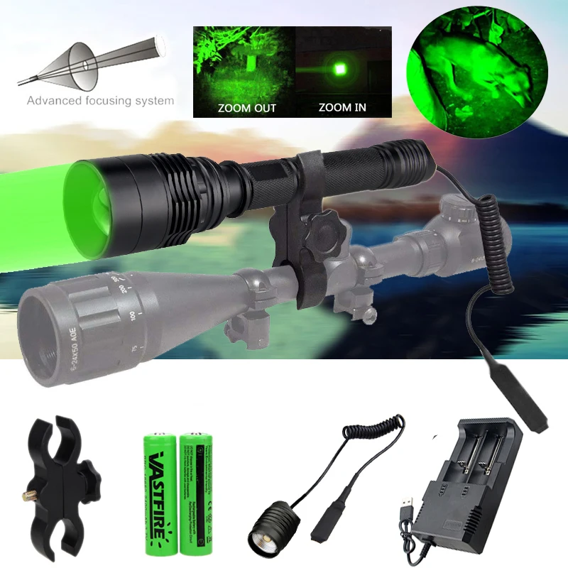 Led Flashlight Focus Hunting | Green Flashlight Weapons | Hunting Green ...