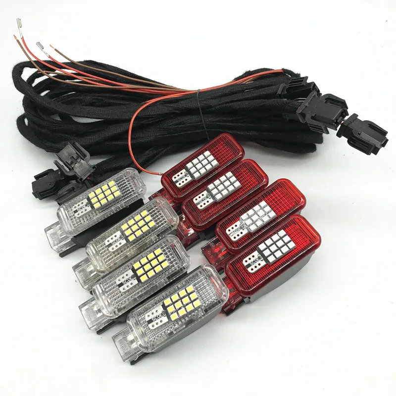 Car LED Door Welcome light Warning lamp Wiring harness For A1 A2 A3 A4 ...