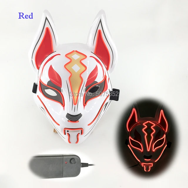 Anime Expro Decor Rave Neon Led Light Cosplay Fox Mask - AllCosplay.com