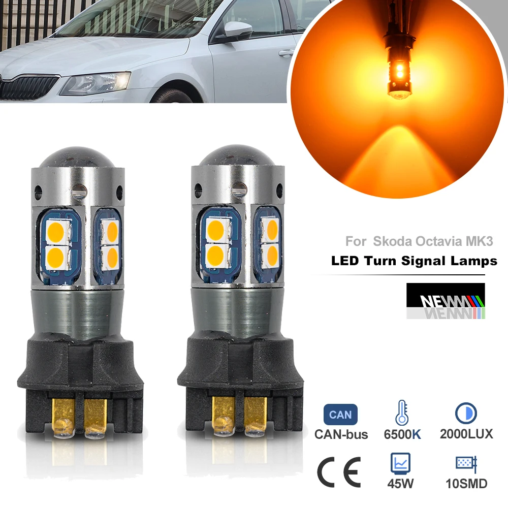 Bombilla de señal de giro LED ámbar, repetidor DRLs DLR, sin Hyper ...