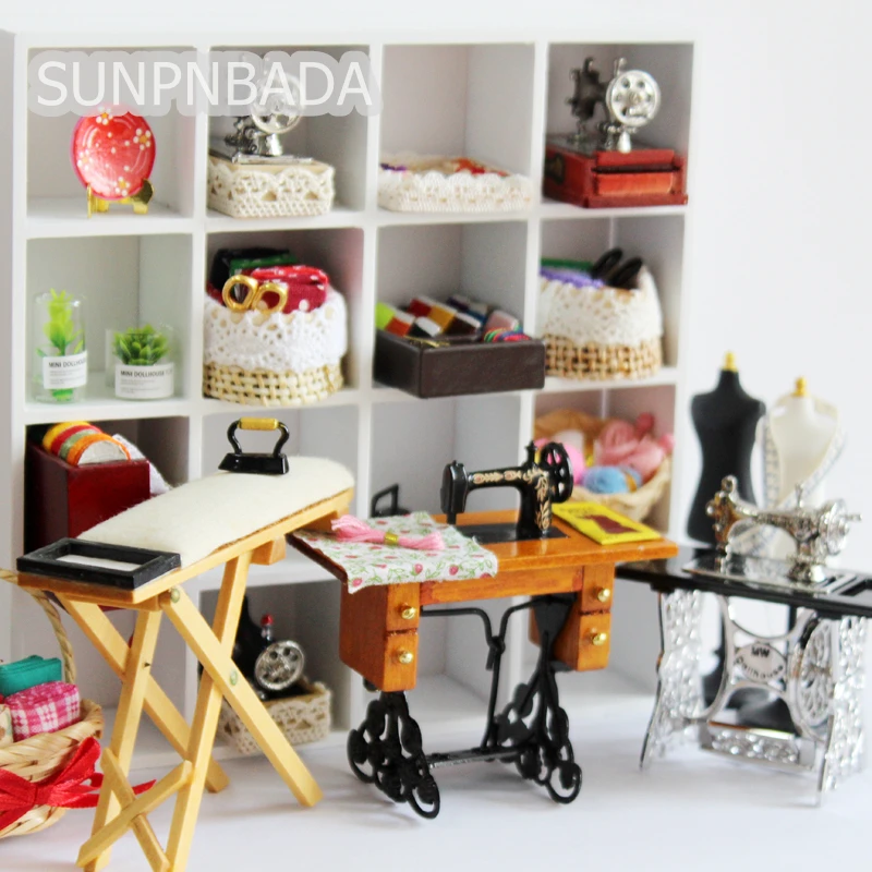 1-12-Scale-Miniature-Dollhouse-Sewing-Machine-Mini-House-Ironing-Board ...