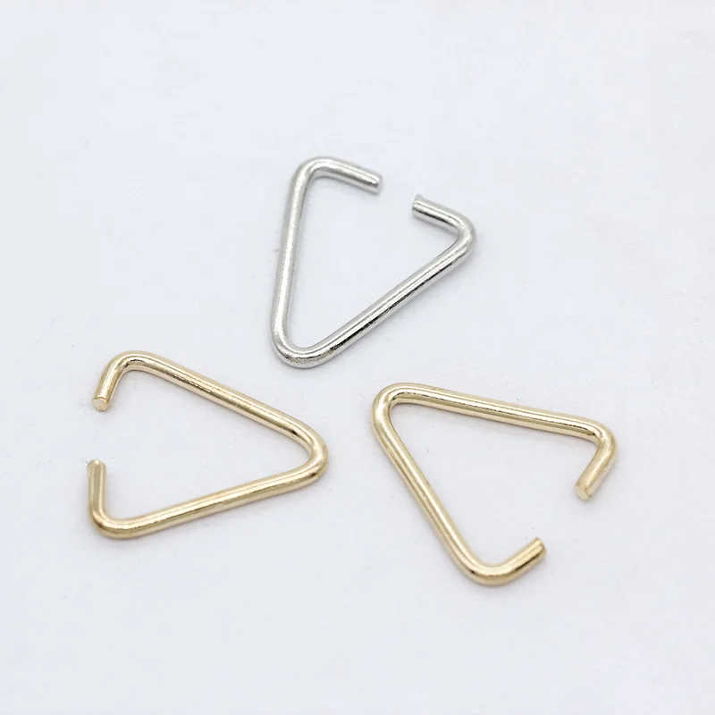 100p 12mm 18mm gold silver Metal Triangle Jump Ring Bail Pinch Pinch ...