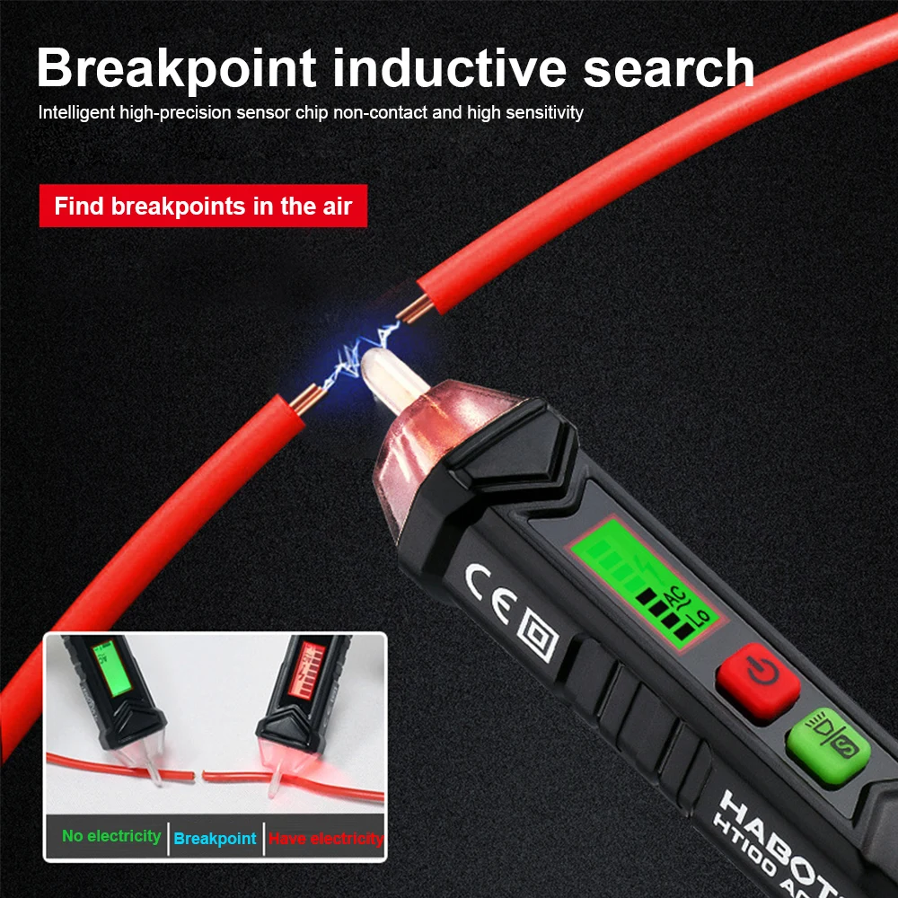 Voltage Digital AC/DC Voltage Detectors Smart Non Contact Tester Pen ...