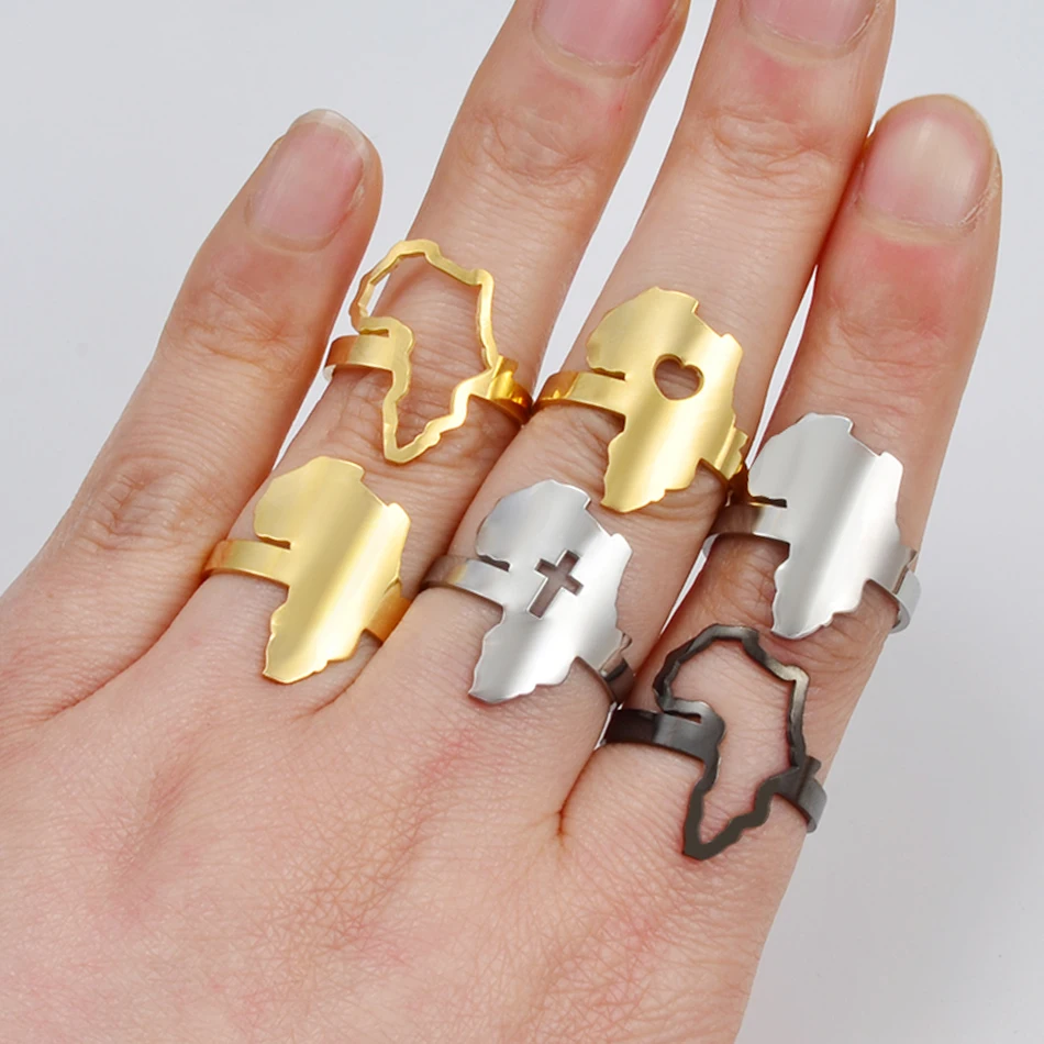 Anniyo African Ring Women Girls Africa Outline Map Rings,african Ethnic ...