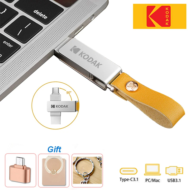 Kodak USB Flash Drive 3.1 Metal OTG 64GB 128GB 32GB Pendrive Cle USB ...