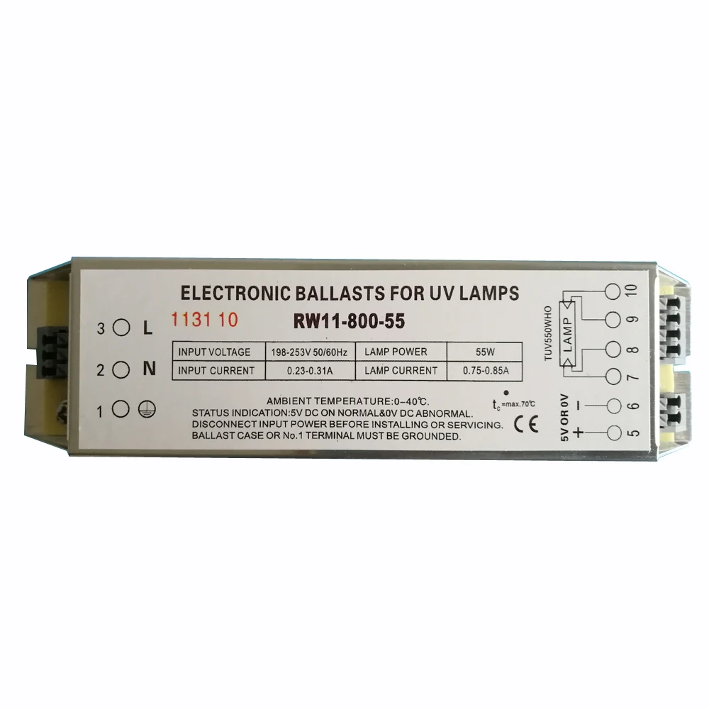 Germicidal Lamp Electronic Ballasts for UV Lamps Ballast RW11-800-55 UV Lamps 55W