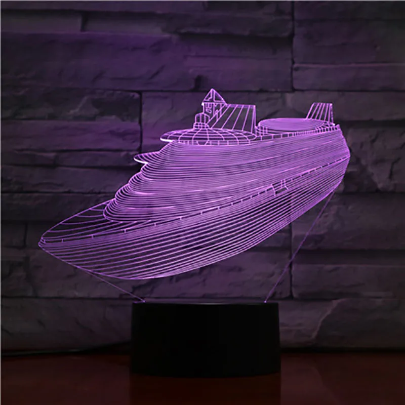 3D Lamp Cruise Ship Fast Delivery Best Prize for Children Bright Base ...