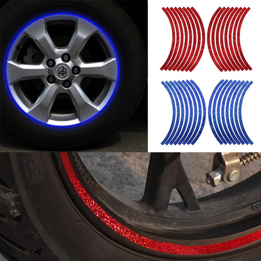 Universal 16Pcs Motorcycle Wheel Rim Reflective Stickers Motor Bicycle ...