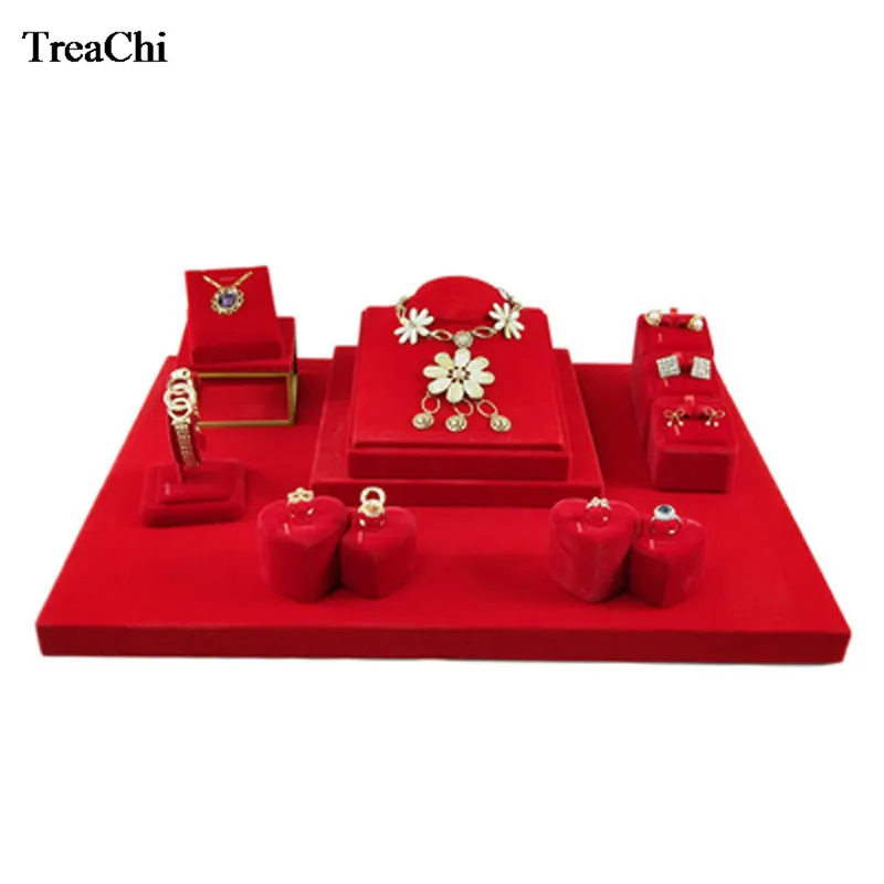 Red-Velvet-Jewelry-Display-Counter-Showcase-Wedding-Festival-Jewelry ...