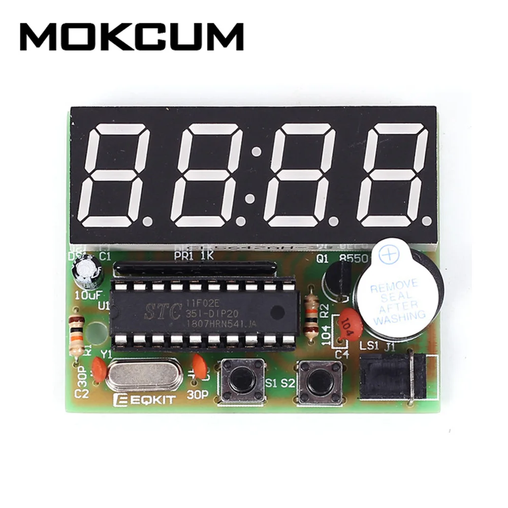 YSZ-4-C51-Electronic-Clock-4-Bits-Clock-Kit-DIY-Electronic-Red-LED ...