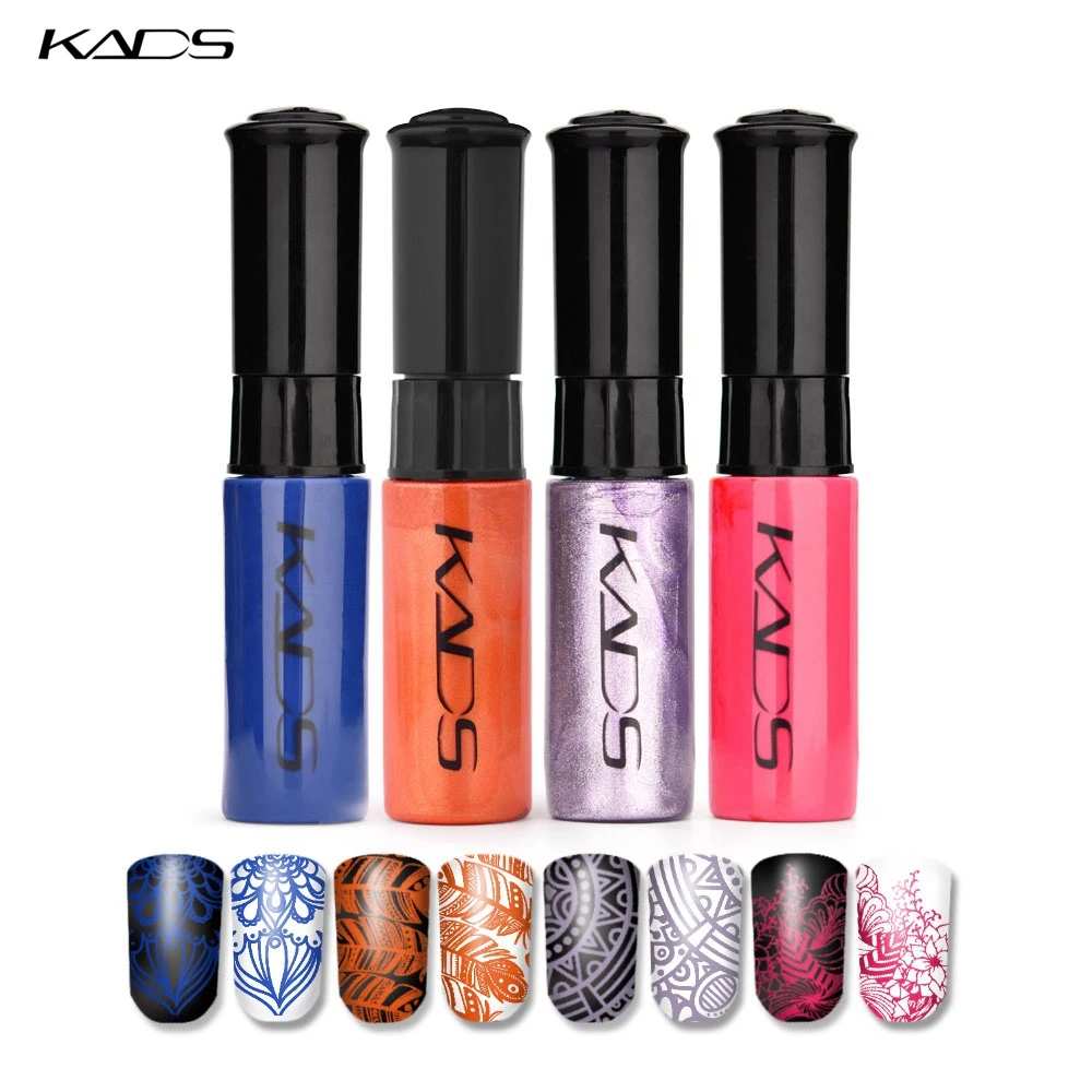KADS 핫 패션 4 개/대 네일 스탬프 인쇄 폴란드어 네일 매니큐어 옻칠 장식 아름다움 네일 아트 도구 최고 품질|polish ...