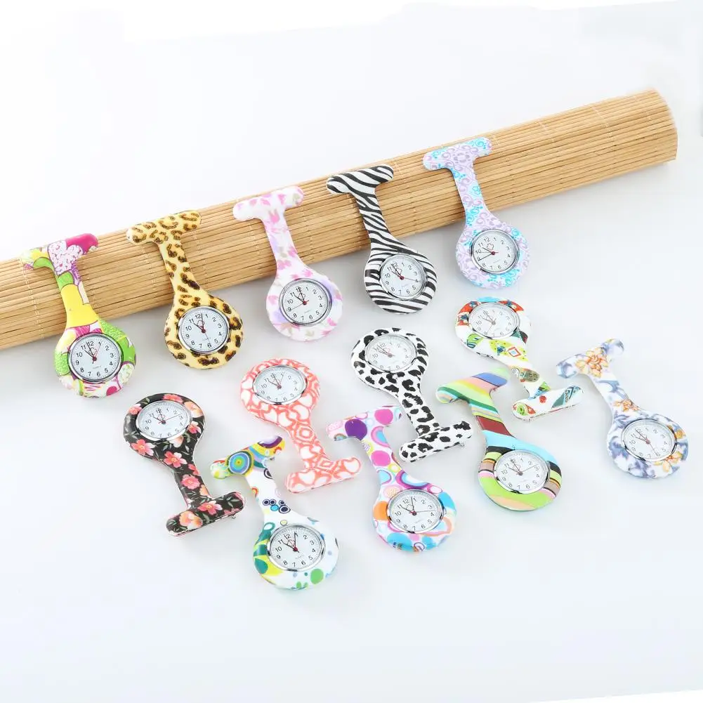 Hospital Pocket Fob Watch Round Dial Silicone Nurse Watch Brooch Tunic ...