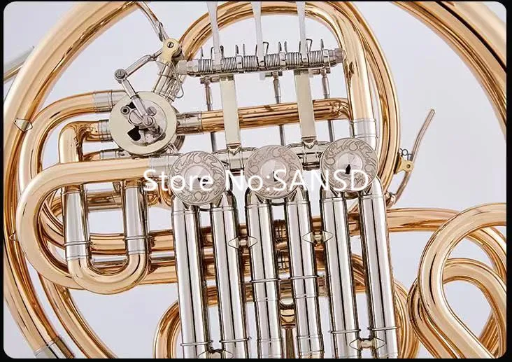 SAIDESEN 4 teclas Bb/F duplo chifre francês latão cor dourada ...