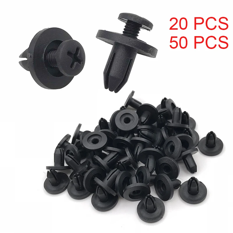 10/20/50pcs 6mm Auto Bumper Fastener Clip Hole Rivet Retainer Push ...