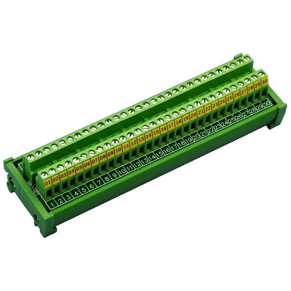 DIN Rail Mount 30 Position 24A/400V Screw Terminal Block Distribution ...