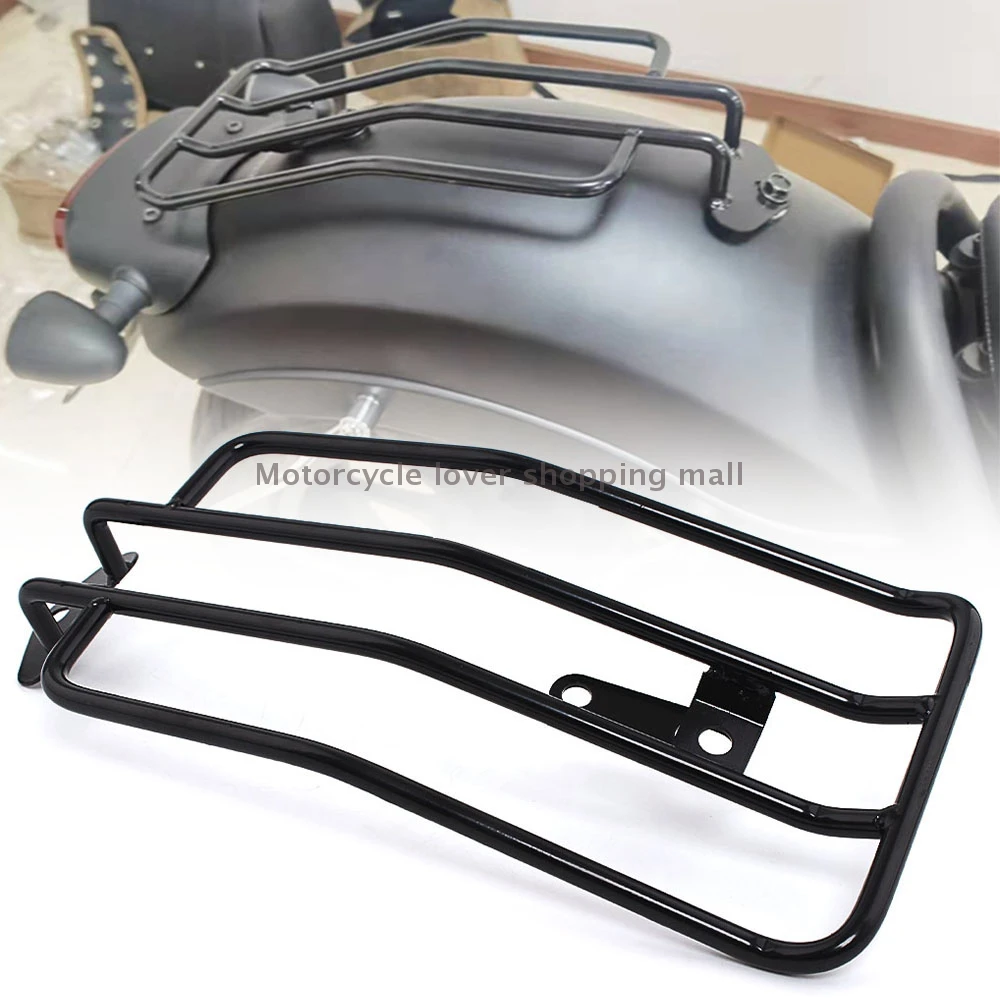 Motorcycle-Steel-Black-Solo-Rear-Solo-Seat-Luggage-Rack-Carrier-For ...