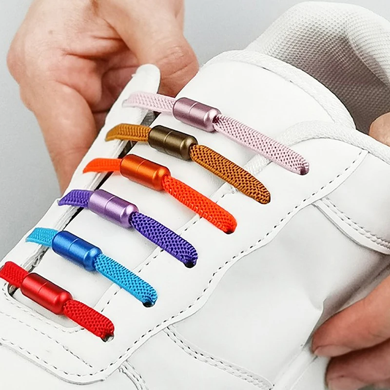 10Pcs Elastic Laces Clasps Metal Capsule Lock Buckles Tip Ends No Tie ...