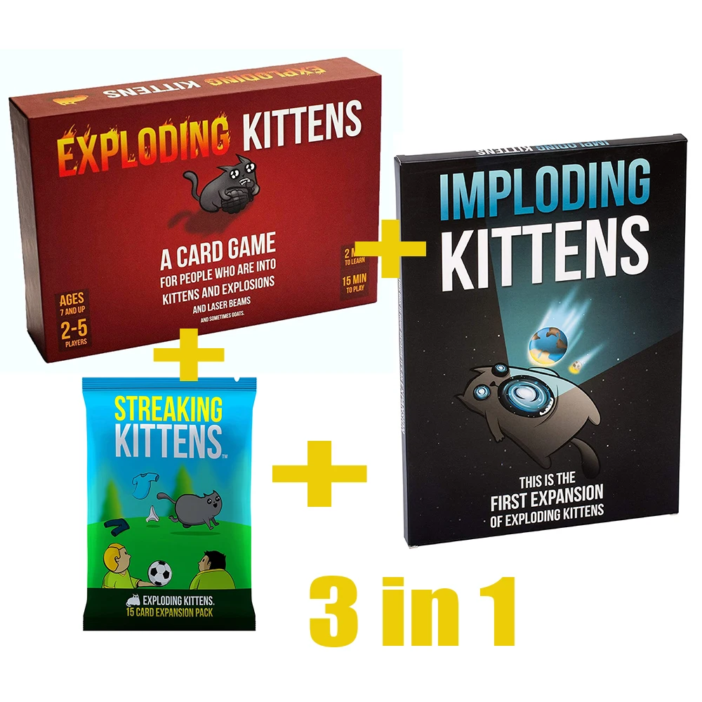 Red Exploding Kittens juego de mesa 3 en 1 para fiesta familiar ...