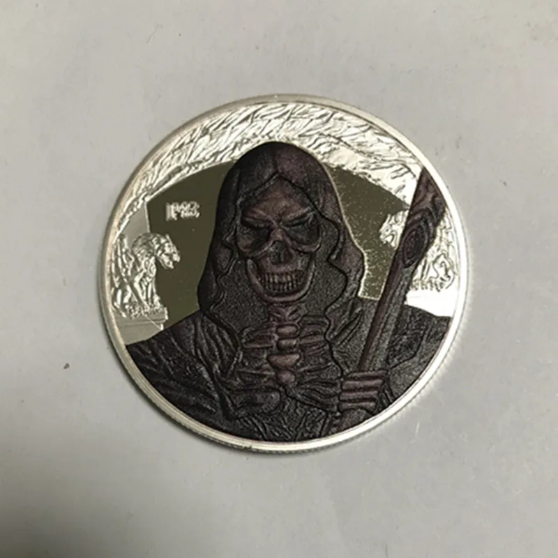 100 Pcs The Black Ghost Scream Killer Coins Silver Plated Evil Sprits ...