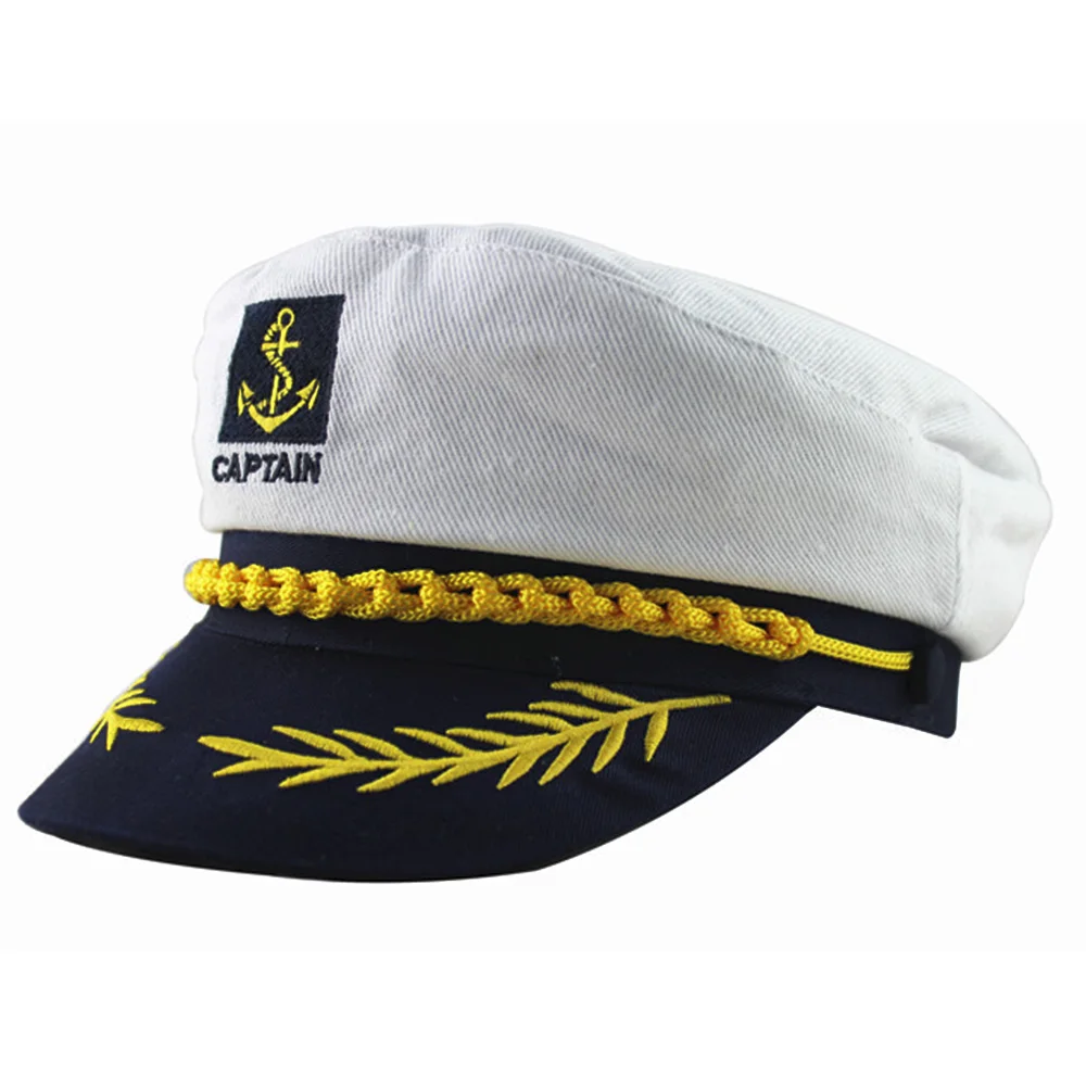 Adult Yacht Military Hats Boat Skipper Ship Sailor Captain Costume Hat ...