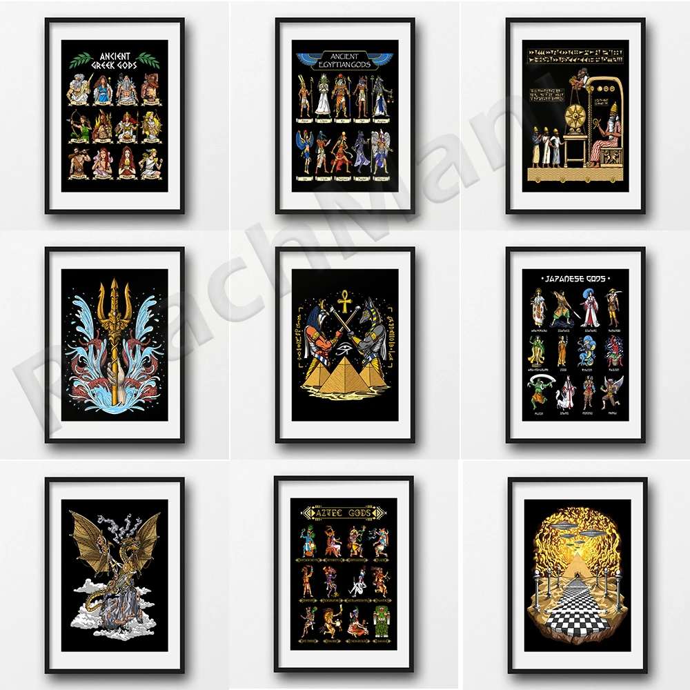 Posters-of-Japanese-ancient-Greek-myths-and-gods-Asian-gods-warriors ...