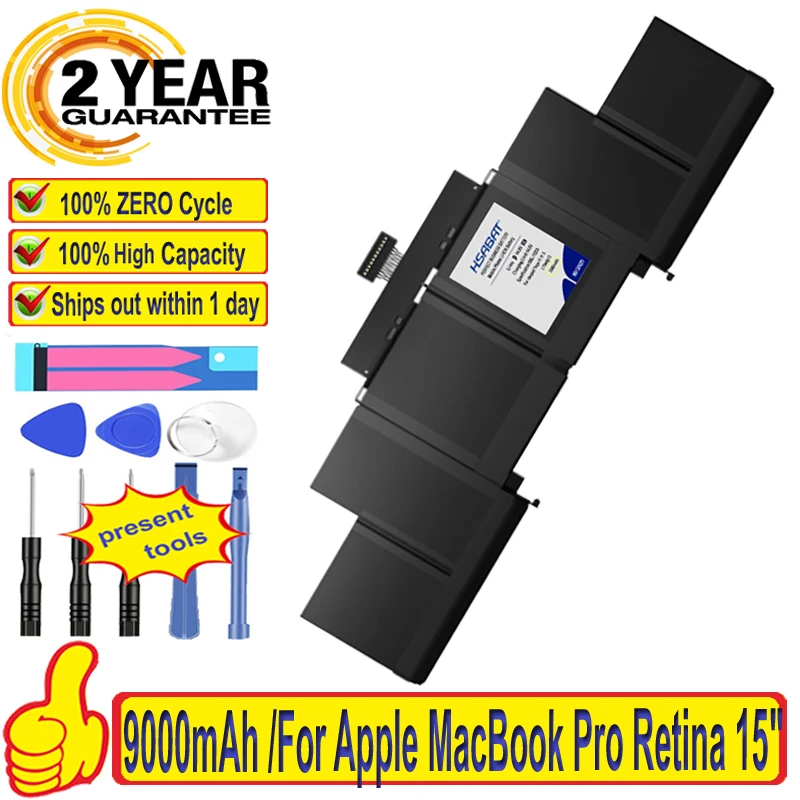 100-HSABAT-9000mAh-Battery-For-Apple-A1417-A1398-2012-Early-2013 ...