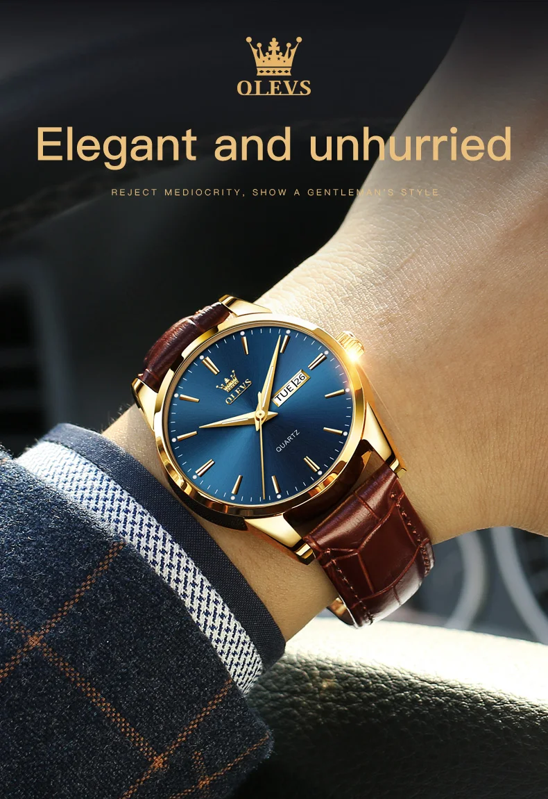 Olevs Original Quartz Watch For Men - goldenwatchbd.com