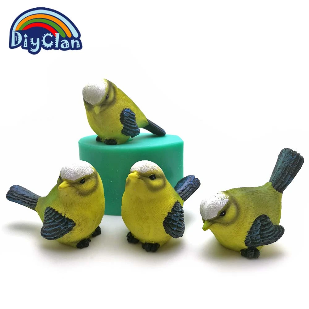 4 Style DIY Silicone Bird Molds For Cake Decoration 3D Simulation ...