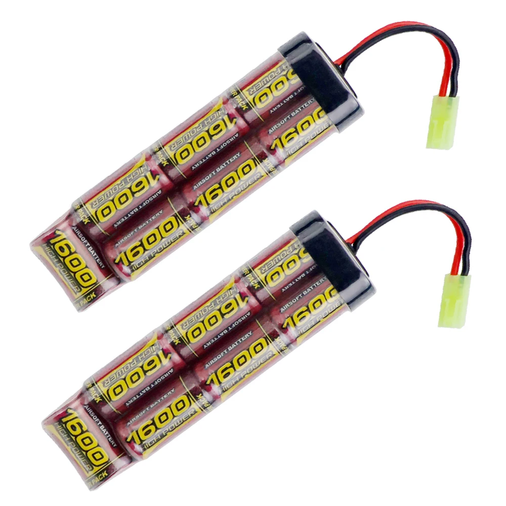 2-Pack-8-4V-Airsoft-Battery-Flat-Pack-Batteries-NiMH-1600mAh-with-Mini ...