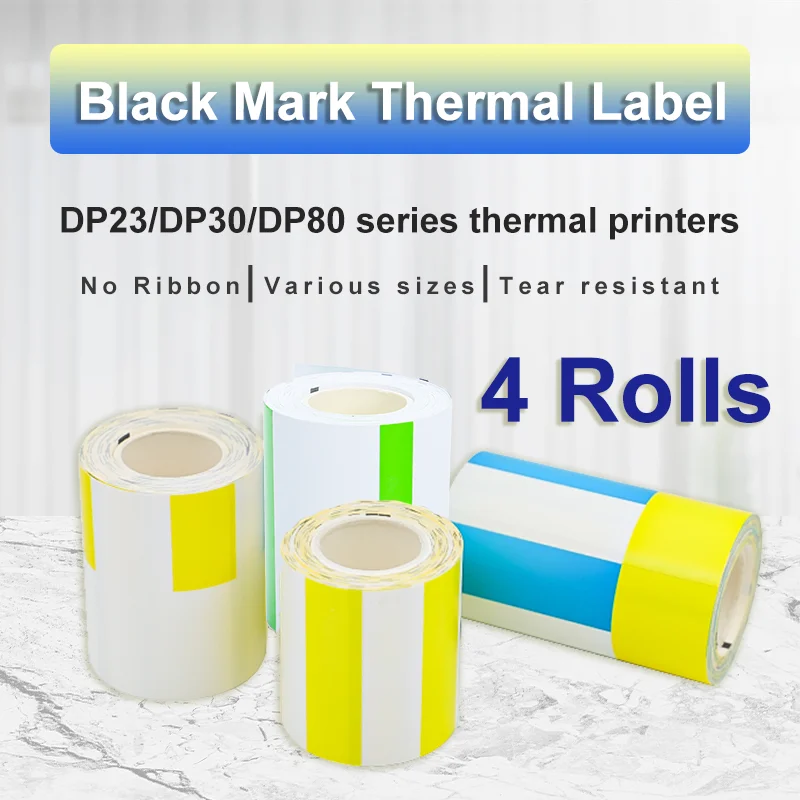 Detong-4-Rolls-Thermal-Black-Mark-Label-Paper-Sticker-Bacord-QR-Code ...