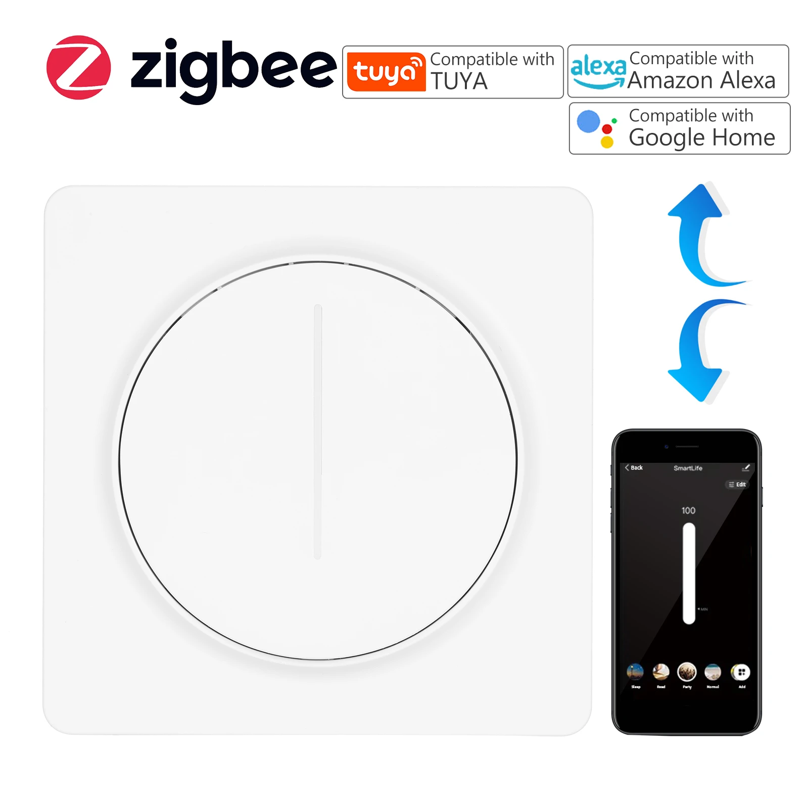 Zigbee Wireless Dimmer Switch | Dimmer Smart Switch Zigbee | Zigbee Dimmer Neutral - Dimmers ...