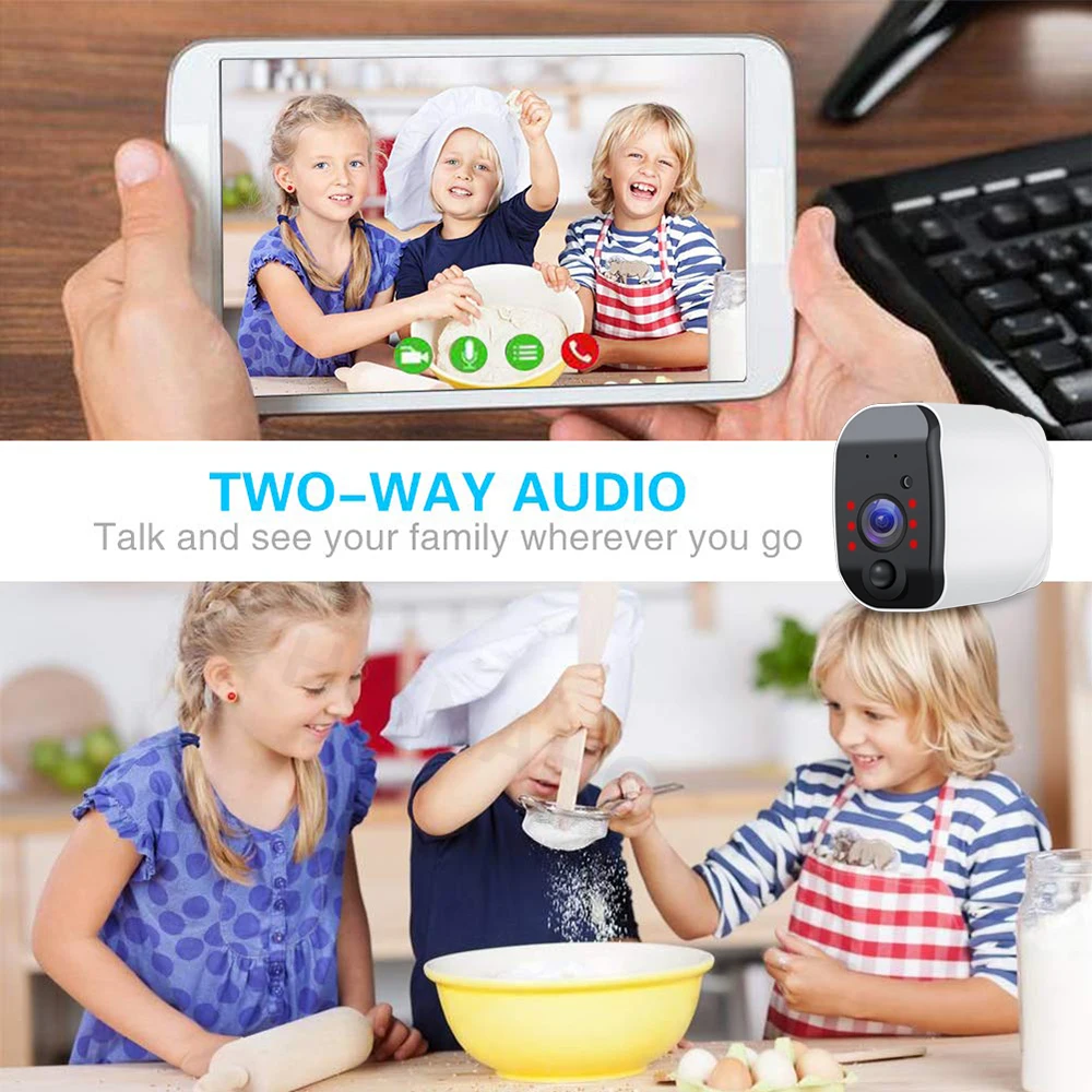 1080P наружная IP камера батарея WiFi питание 2MP Водонепроницаемая ...