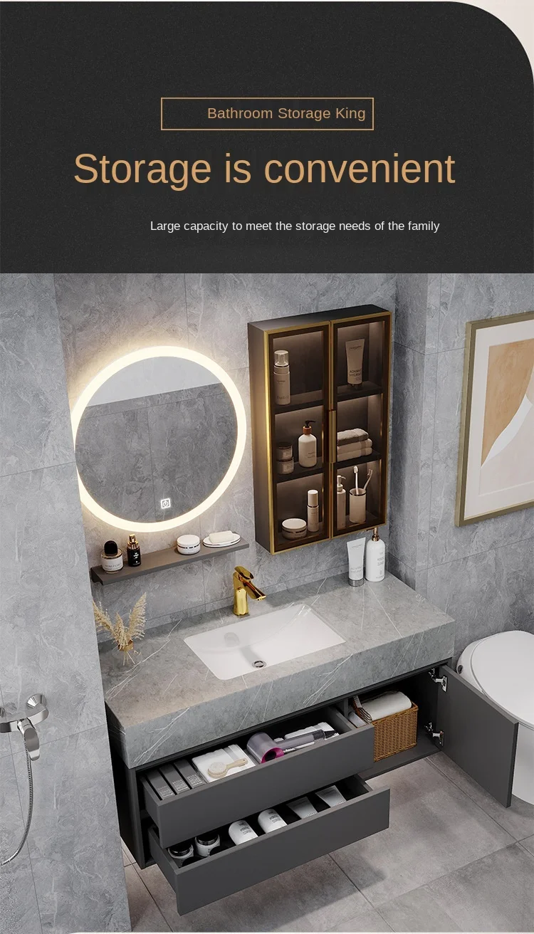 Home Bathroom Smart Bathroom Locker Wash Basin with Sink Cabinet Washb ...