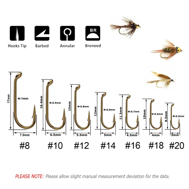 Fishing Fly Hook Size Chart