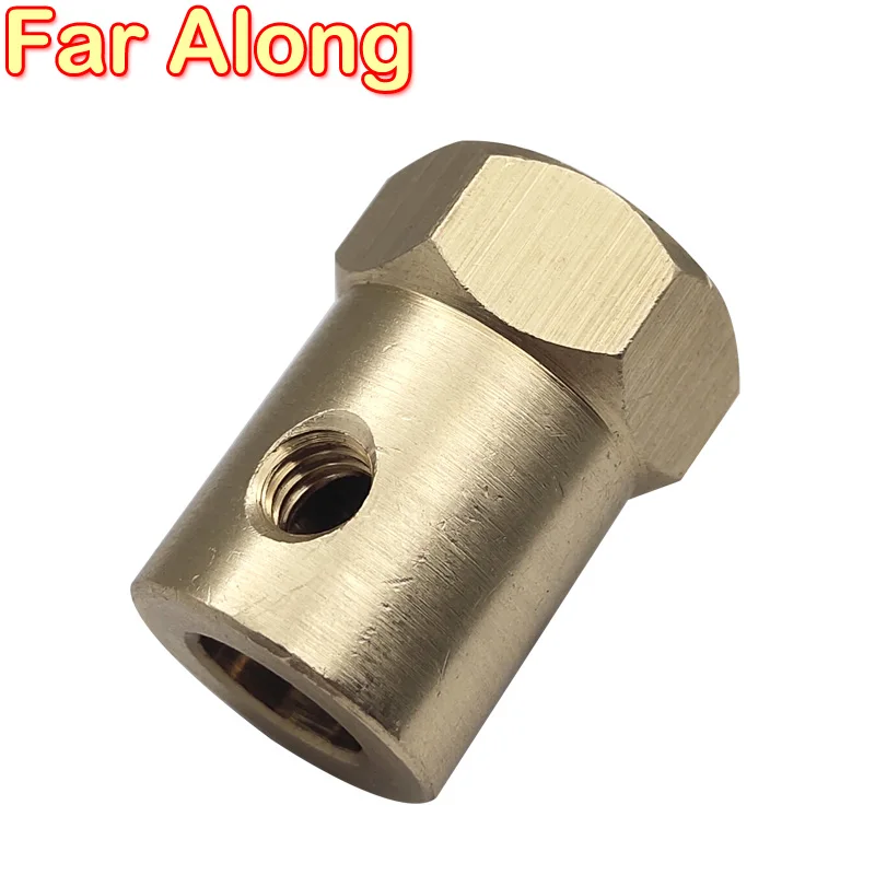 1 Piece of Brass Hexagonal Motor Coupling With Inner Diameter 3MM 4MM ...