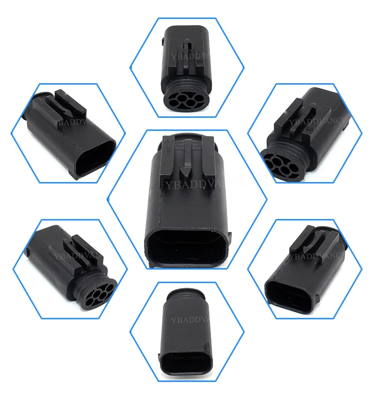 968399 1 4 Way Male PA66 gf25 전기 커넥터, 핀 및 와이어 씰 포함|Cables, Adapters ...