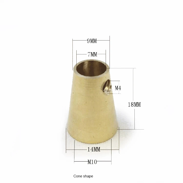 Cone shape cable clamp zip wire fastener clip brass Vintage wire buckle ...