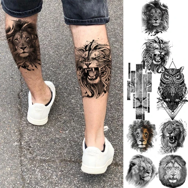 Lion Leg Tattoos