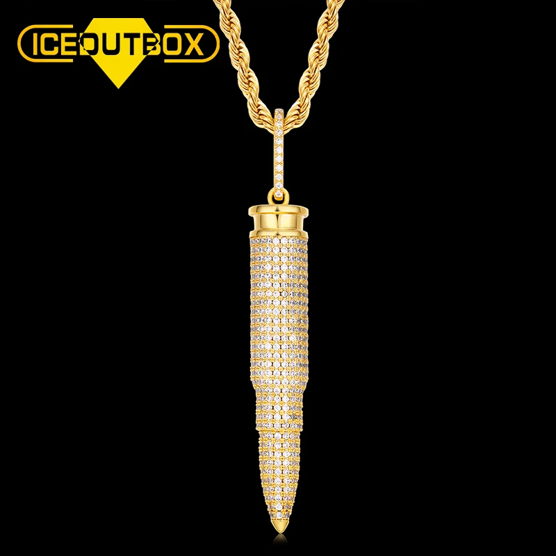ICEOUTBOX-Full-Of-Crystal-Bullet-Pendant-Necklace-For-Men-Hip-Hop ...