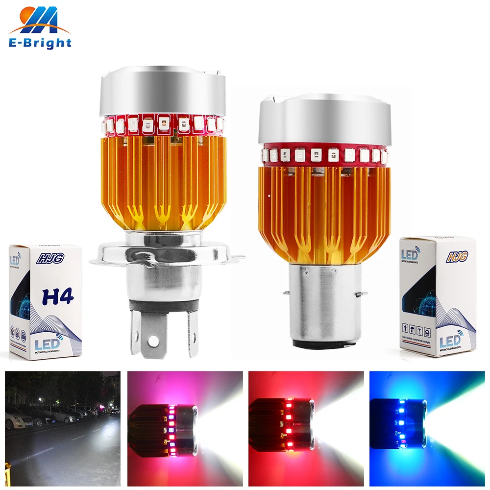 1pcs Rgb Dc 9-80v Strobe 9w White Hi-low Beam H6 Ba20d H4 Angel Eye Fog ...