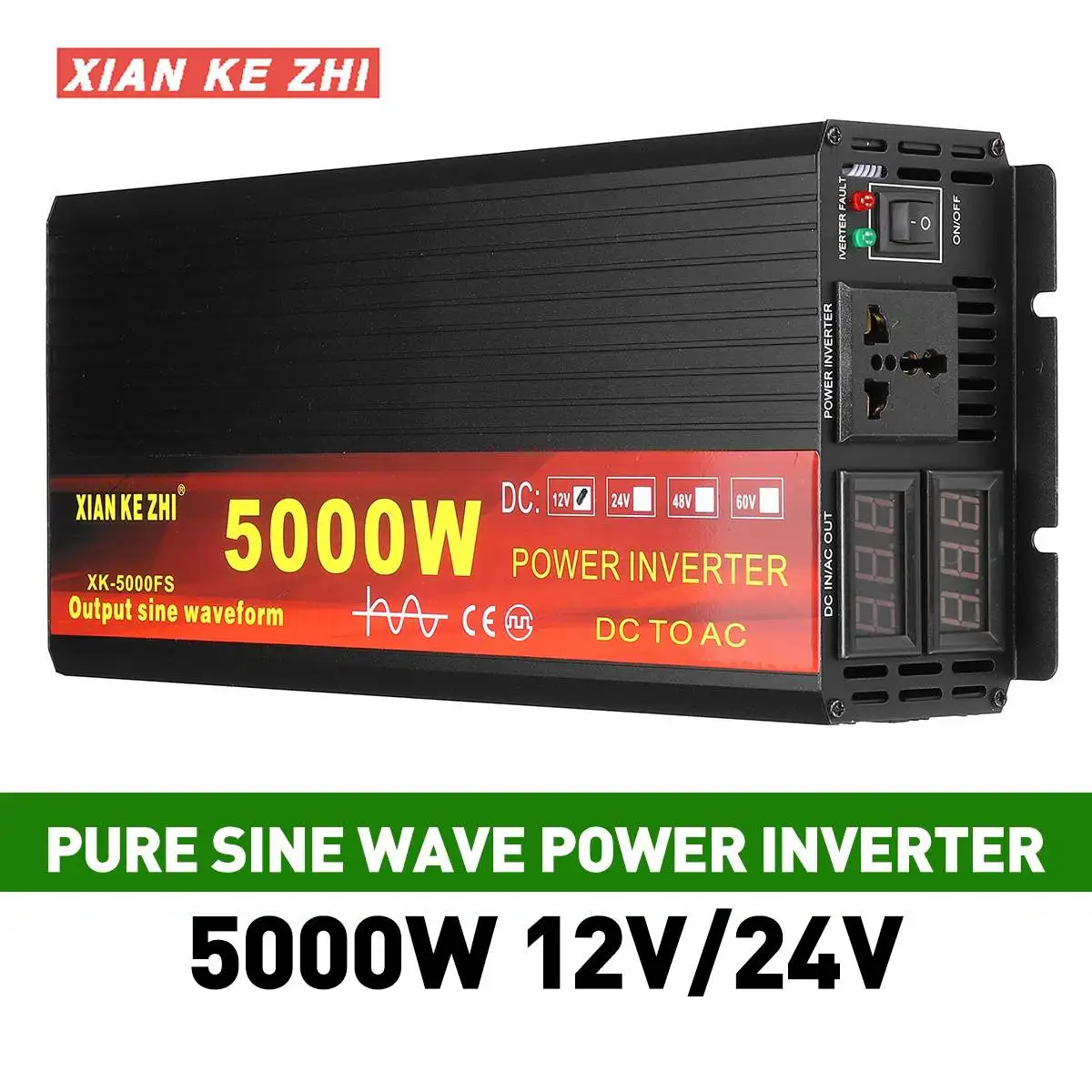 Pure Sine Wave Inverter Dc 12v 220v Ac 24v To 110v Power 2000w 3000w ...