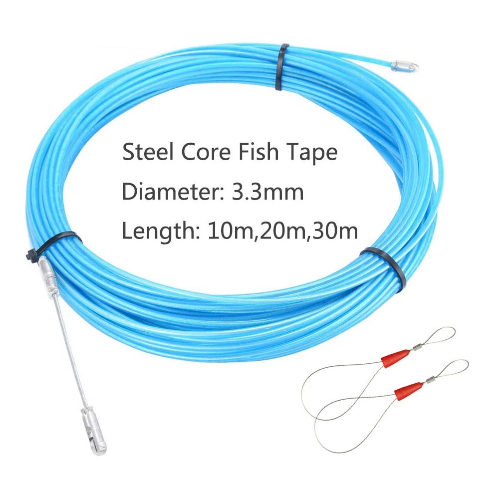 10m 20m 30m Wire Cable Electrical Fish Tape Puller Extractor Guide ...
