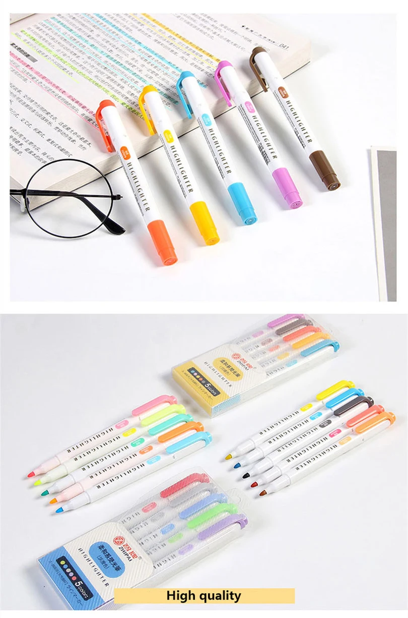 Stylo à surligneur Fluorescent à Double tête, 25 couleurs, Mildliner ...