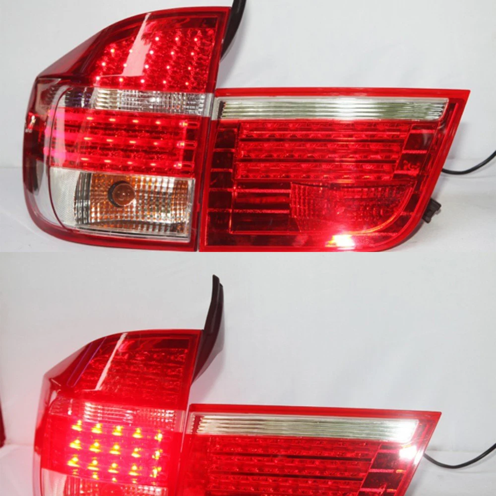 4 шт. от 2007 до 2010 года для BMW X5 E70 светодиодный задний задние фары Задний фонарь красный ...