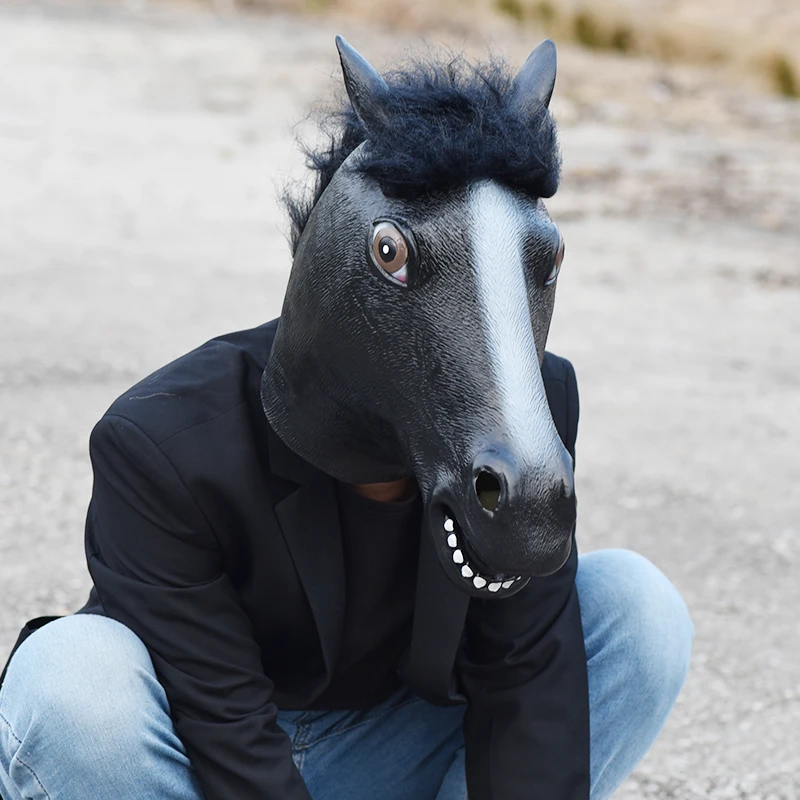 Black Horse Head Mask