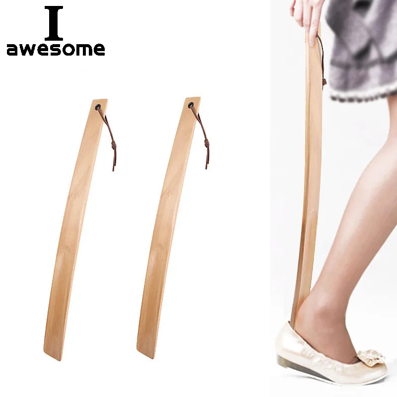 1pc-38cm-Professional-Wooden-Shoe-Horn-Flexible-Long-Handle-Shoehorn ...